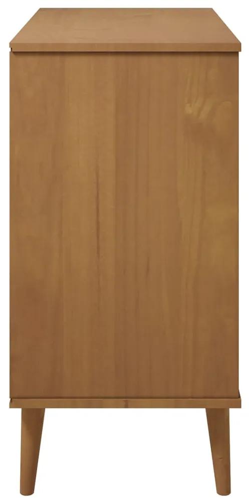 Příborník Molde - masivní borové dřevo - 90x40x80 cm | hnědý