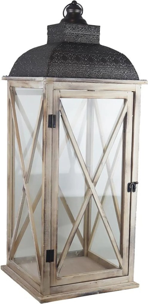 Velká dřevěná lucerna Morex D6496/C, 83 cm