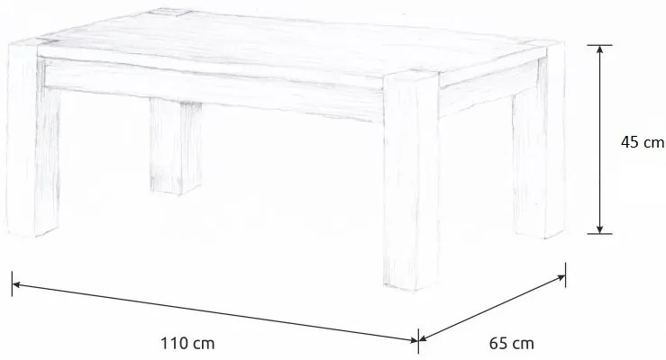 Wooded Konferenční stolek Denver Standard z masivu DUB Výška stolku: 53 cm