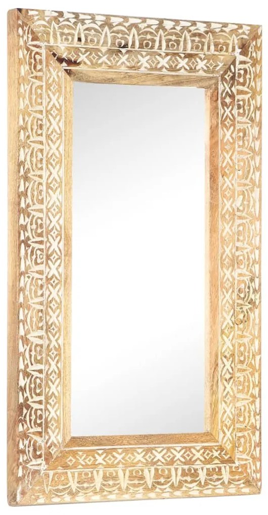 Ručně vyřezávané zrcadlo 80 x 50 x 2,6 cm masivní mangovník 321645
