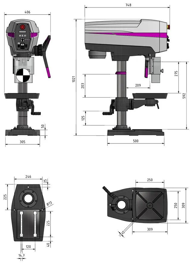Stolní vrtačka OPTIdrill DP 26 T (230 V)