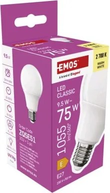 Emos lighting LED žárovka Classic A60 / E27 / 9,5 W (75 W) / 1055 lm / teplá bílá 1525733280