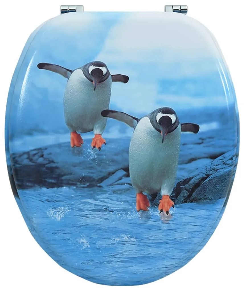 WC sedátko s víkem MDF motiv tučňáků - Default Title