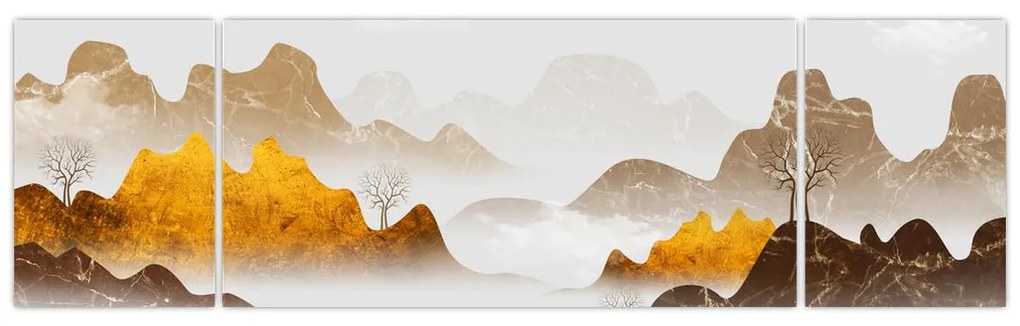 Obraz - Hory v mlze (170x50 cm)