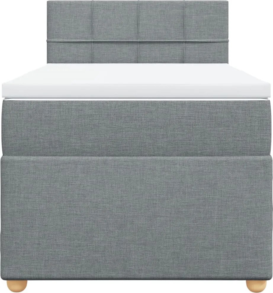 Box spring postel s matrací světle šedý 100 x 200 cm textil 3288891