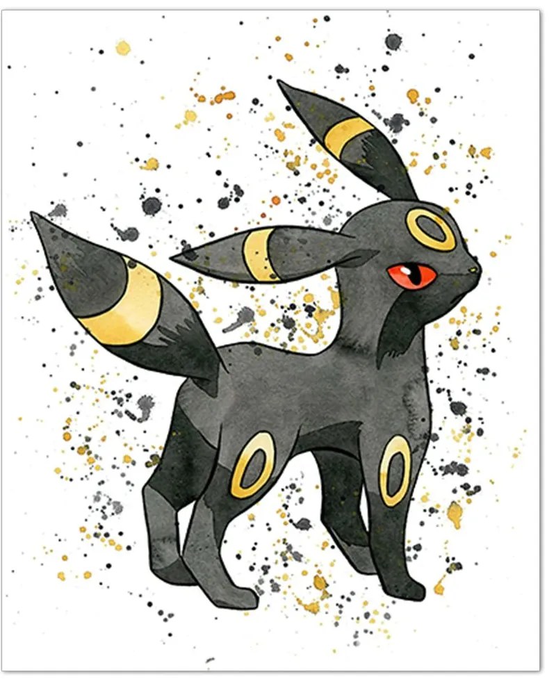 Obraz s motivem Pokémon - 4 rozměry Rozměr: 13x18 cm, Varianta: Umbreon