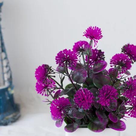 Bytová dekorace - rostlina v květináči umělá - výška 11 cm Barvy: fuchsiová