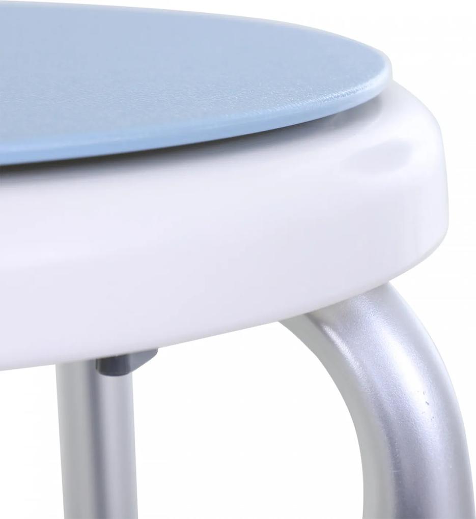 Goleto Otočná kulatá stolička do sprchy | modro-bílá