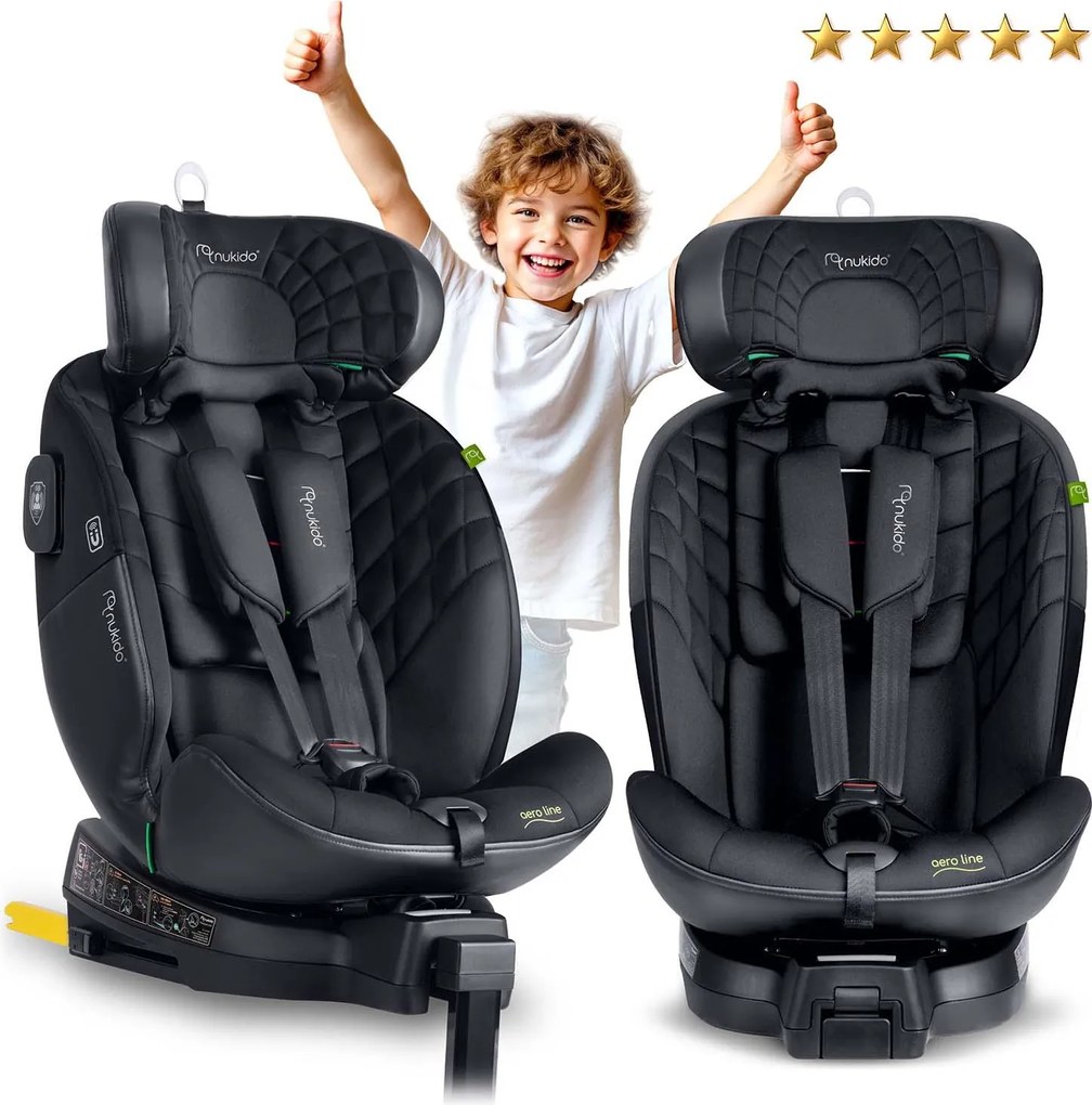 Autosedačka ISOFIX, 0-36kg, černá | Nukido Prestige