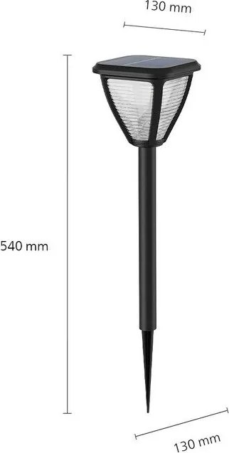 Philips 8720169265721 Outdoor solar Vapora solární zapichovací svítidlo/sloupek LED 1,5W/200lm 2700K IP44 černá