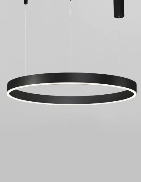 LED lustr Motif 80 černé stmívatelné