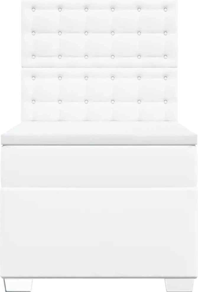 Box spring postel s matrací bílá 90x190 cm umělá kůže 3290701