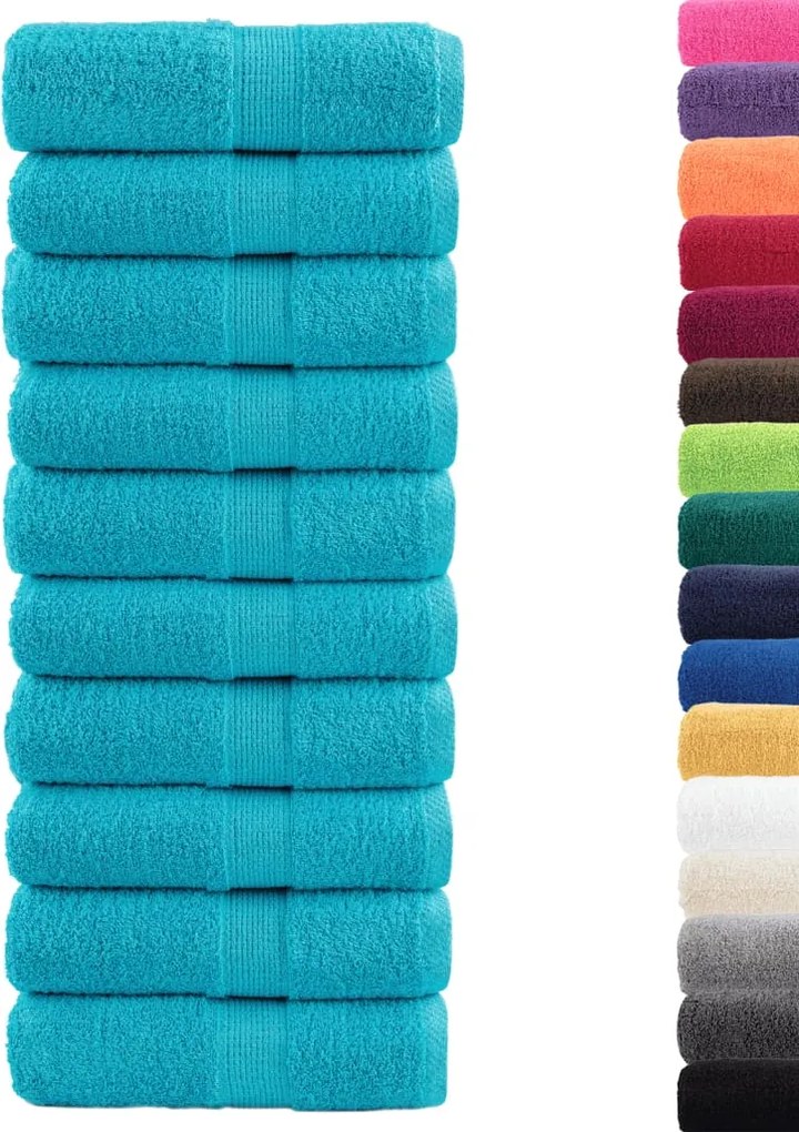 Prémiové mycí utěrky SOLUND 10 ks tyrkysové 30x30 cm 600 g/m² 137445