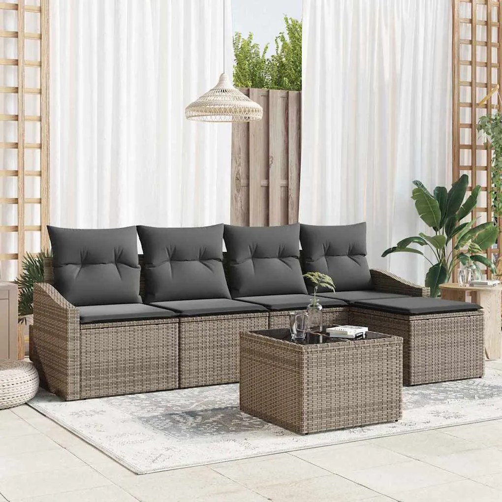 Set pohovek 6 ks Šedá polyratan 3346689