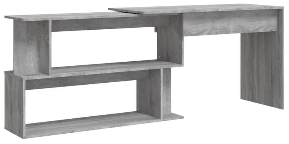 Petromila Rohový psací stůl šedý sonoma 200 x 50 x 76 cm kompozitní dřevo