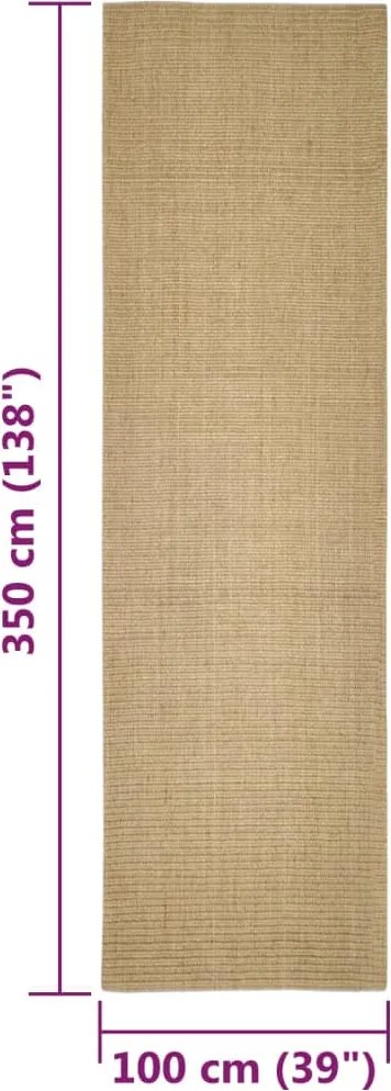 Sisalový koberec pro škrabací sloupek 100 x 350 cm 3203426