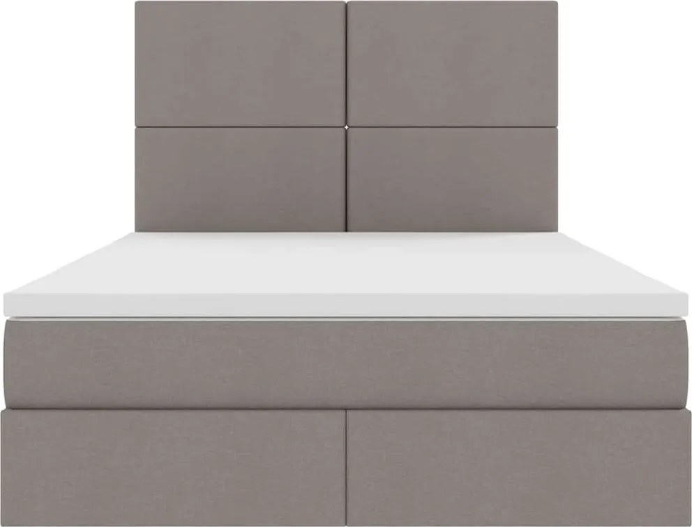 Postel s úložným prostorem a matrací Taupe 140 x 200 cm textil 3371724