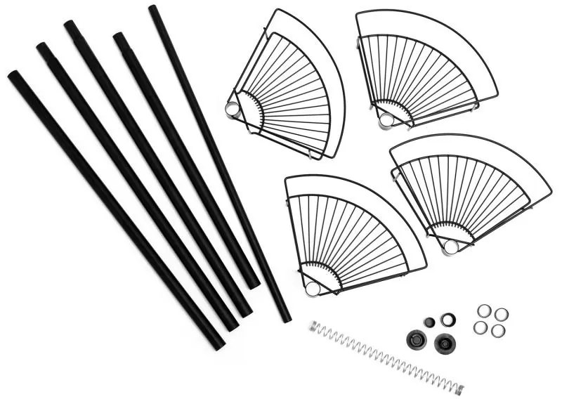 Erga Scopic, rohová teleskopická sprchová tyč 4 policová XL, černá matná, ERG-YKA-CH.SCOPIC-XL-BLK