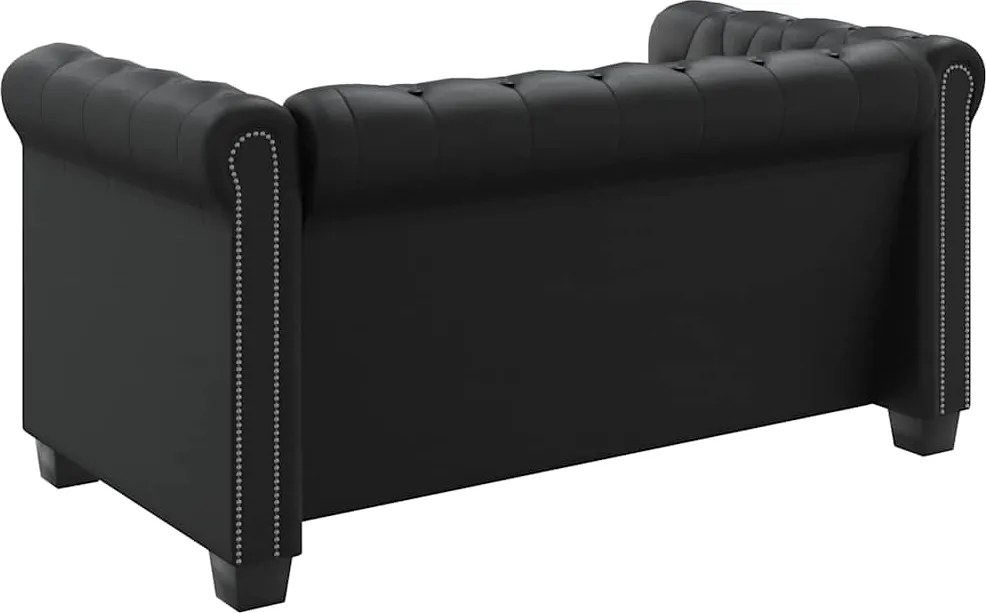 Chesterfield 2místná sedačka umělá kůže černá 242369