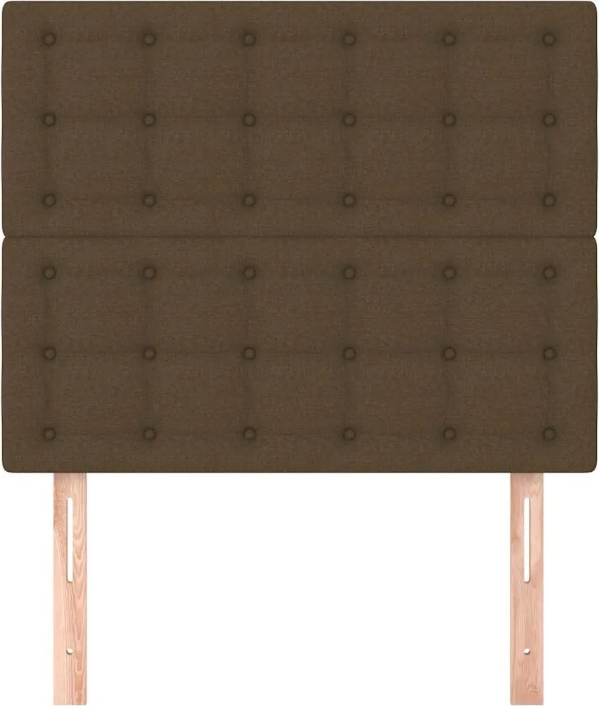Čelo postele tmavě hnědé 80x5x118/128 cm látkové 3116743