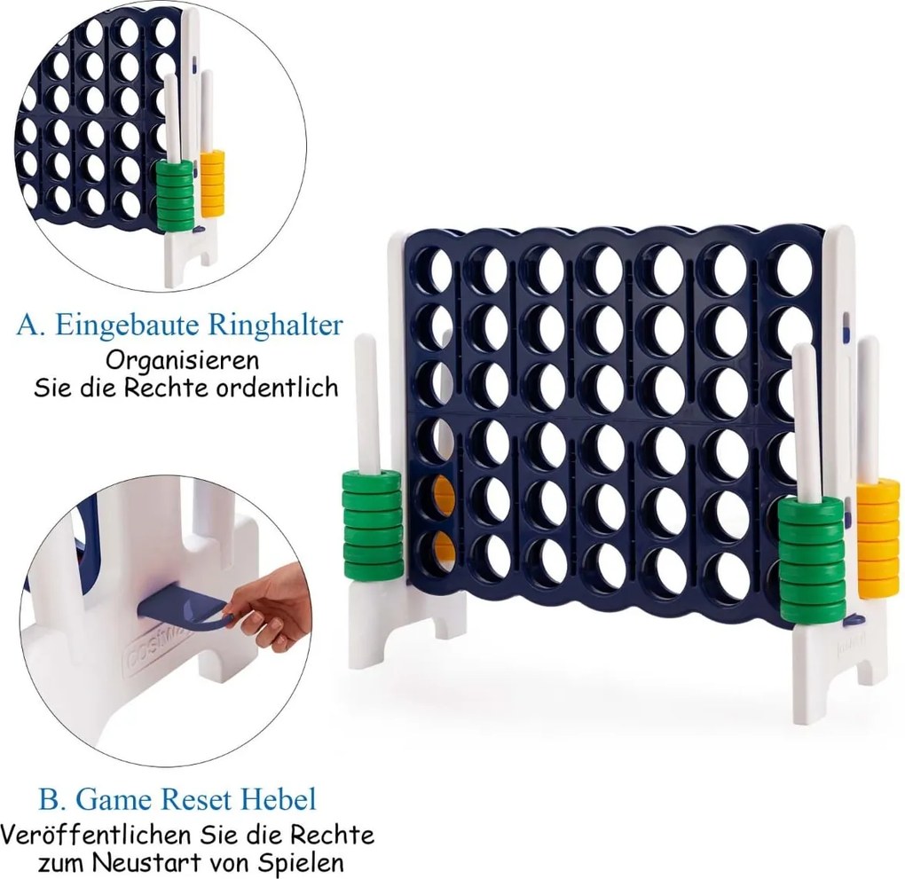 Costway 4 Win Giant Playset pro děti a dospělé šedá + tmavě – 120 × 42 × 104 cm