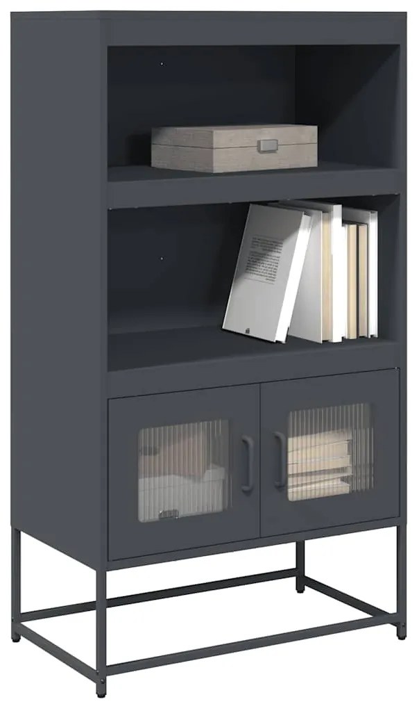 Skříň highboard antracitová 68x39x123 cm ocel