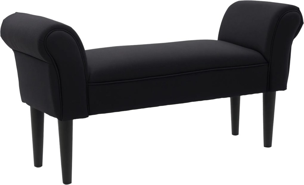 HOMCOM Pěnová Lavice, Čalouněná Lavice, Sedací Lavice, Chodbičková Lavice do Ložnice, nosnost až 130 kg, Plátno, Černá, 102 x 36 x 51 cm | Aosom