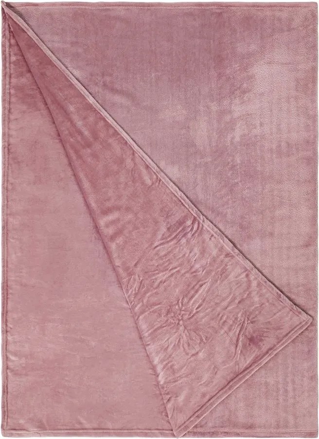 LAZY DAYS Flísová deka 200 x 150 cm - sv. růžová