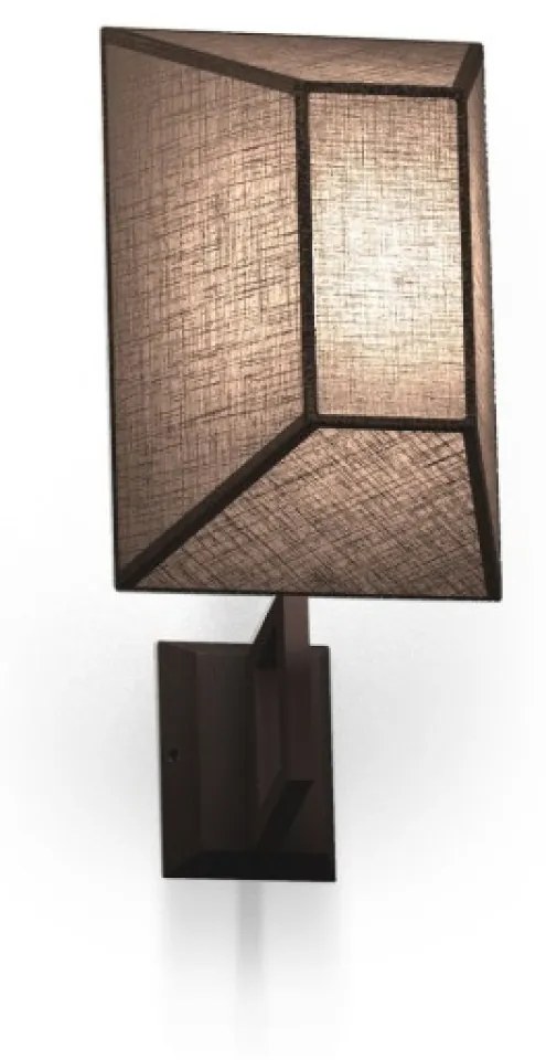 Light for home - Nástěnné moderní světlo s textilním stínidlem v hnědé barvě   40001 "Roof", 1x15W, E27, hnědá