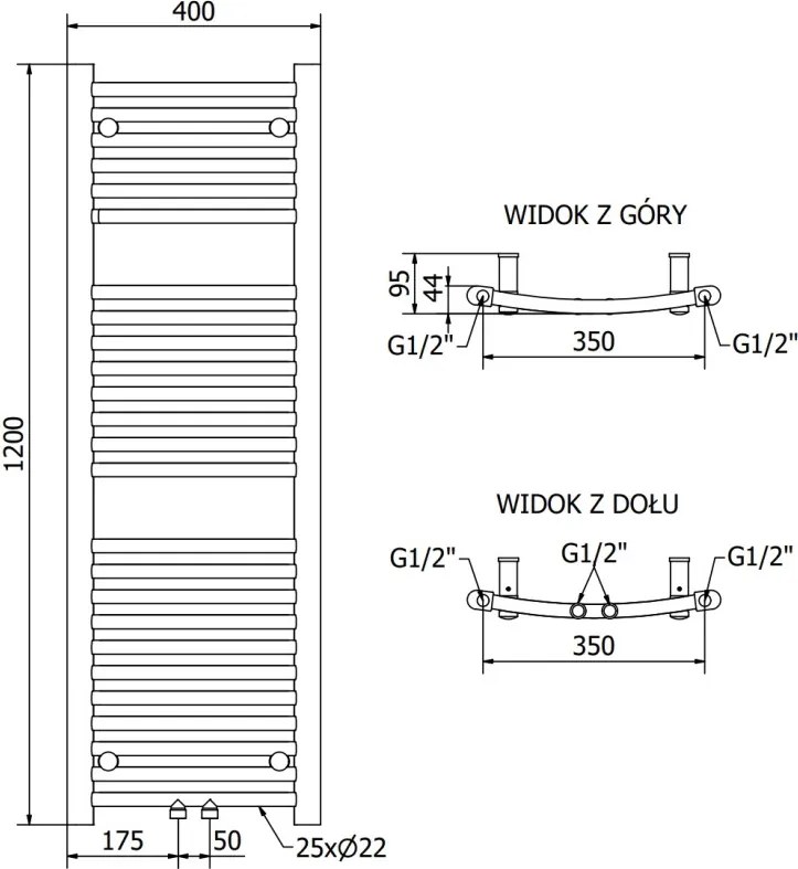 Mexen Ares elektrický radiátor 1200 x 400 mm, 400 W, černý - W102-1200-400-6400-70