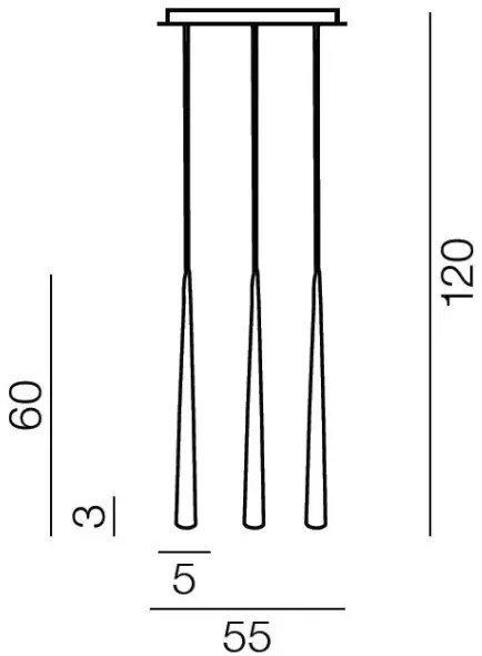 Minimalistické svítidlo Stylo 3 černé
