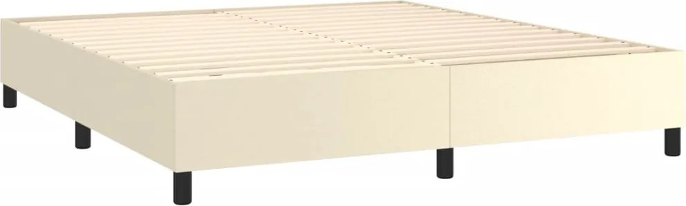Box spring postel s matrací krémová 160x200 cm umělá kůže 3142853