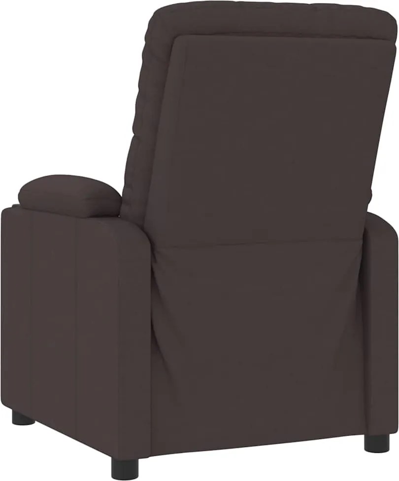 Polohovací křeslo tmavě hnědé textil 339107