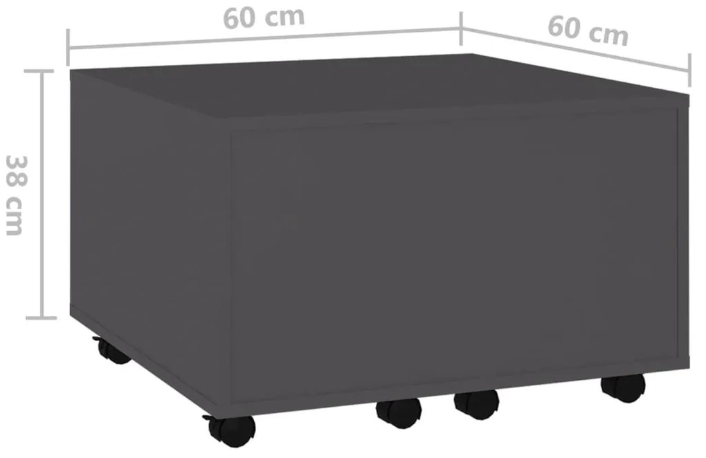 vidaXL Konferenční stolek šedý 60 x 60 x 38 cm dřevotříska