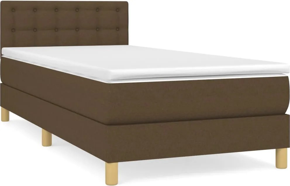 Box spring postel s matrací tmavě hnědá 80x200 cm textil 3140892
