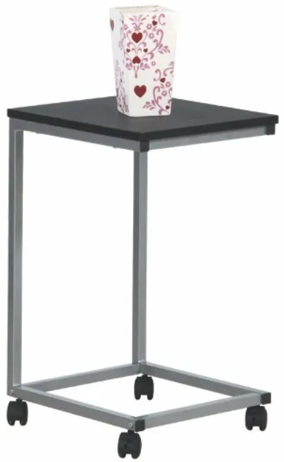 příruční stolek Tempo Kondela Manny, černá / kov stříbrný