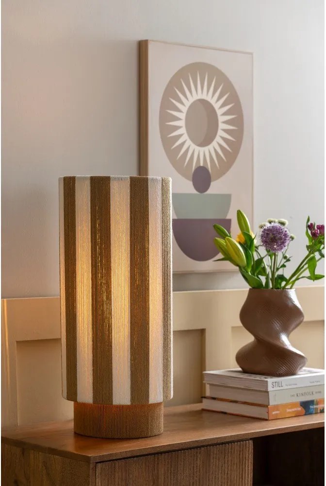 Bílá/v přírodní barvě provazová stolní lampa (výška 58 cm) Vienna Stripes – Leitmotiv