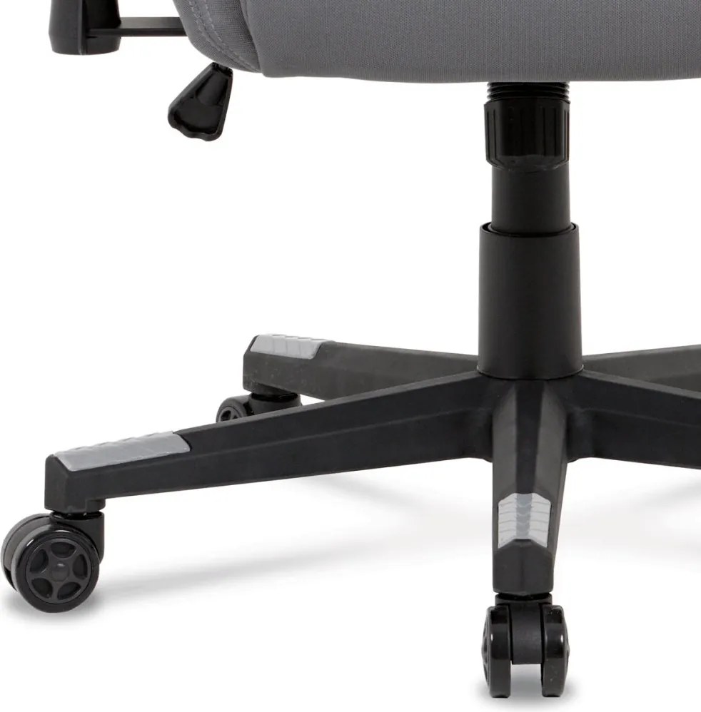 Kancelářská židle houpací mech., plast. kříž, šedá + černá látka – opěrák 90°–180° Šedá