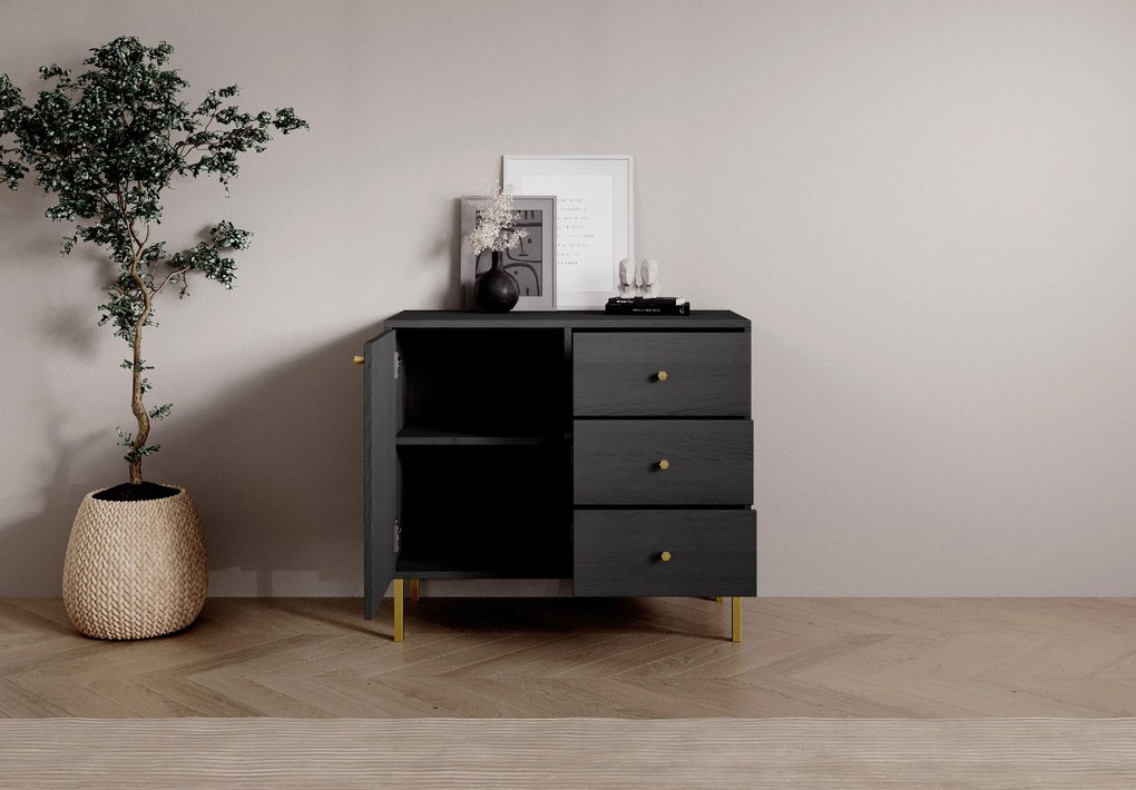 ADRK Furniture Komoda 1D 3S Tili CHES-TIL-1D-3S-B