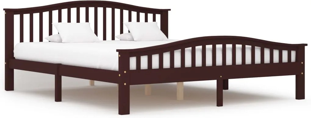 Rám postele Altoona - tmavě hnědý - masivní borové dřevo | 180x200 cm