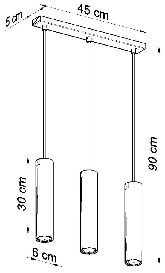 Závěsné svítidlo Lagos, 3x černé kovové stínítko