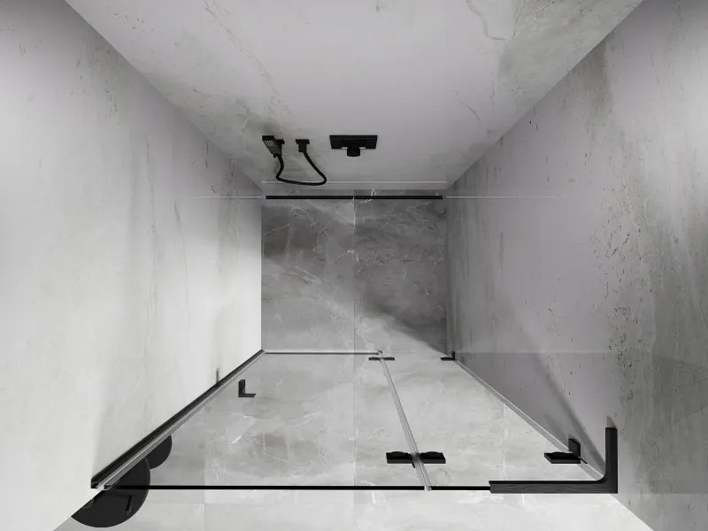Mexen Lunar L sprchové dveře výklopné pravé 105 cm, transparentní, kartáčovaný gun gray - 834L-105-000-66-00-P