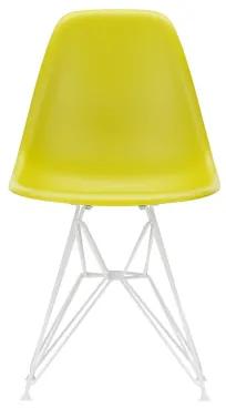 Eames Plastic Chair DSR bíle lakovaná hořčicová bílé na koberec Vitra