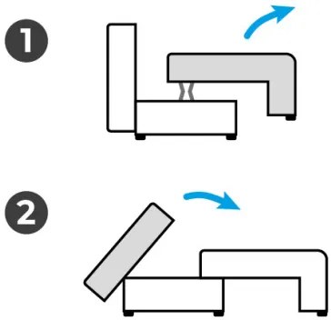 Rohová rozkládací sedačka AURORA levá šedá / bílá