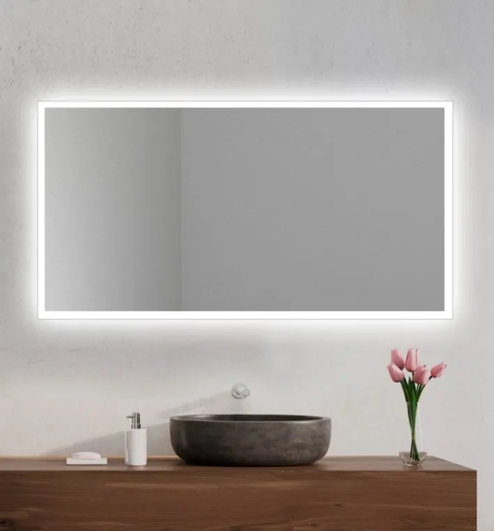 Zrcadlo na zeď chodbu do pokoje ložnice koupelny předsíně MOONLIGHT 70 x 140 cm s LED podsvíceným okrajem po celém obvodu 412-399