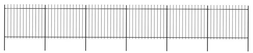 vidaXL Zahradní plot s hroty ocel 10,2 x 1,5 m černý