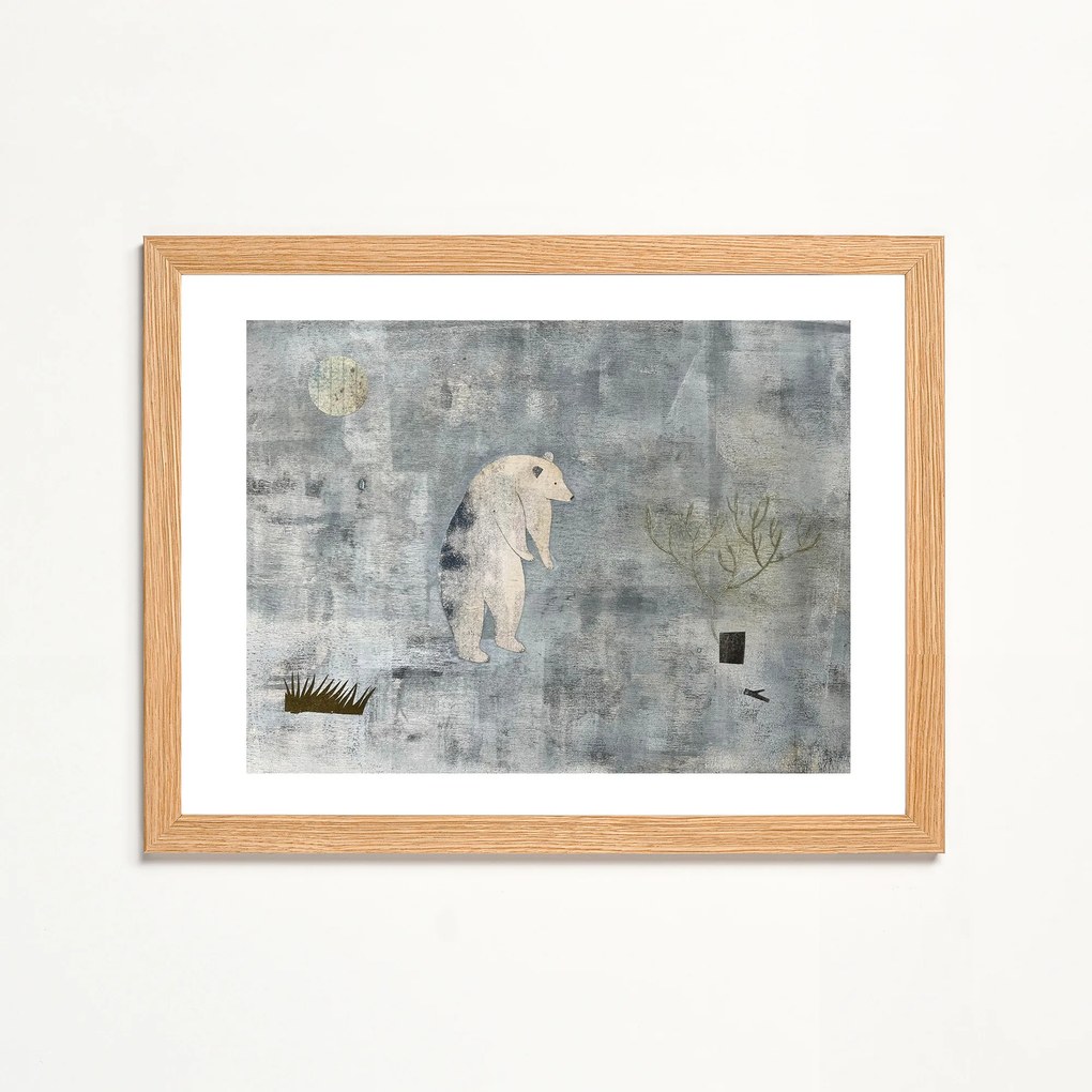 Andrea Tachezy | Medvěd Rám: Bílý, Velikost: 20 x 30 cm