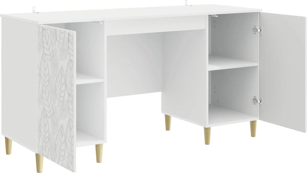 Stůl Bílá s vysokým leskem 142,5 x 50 x 75 cm Kompozitní dřevo 3414616