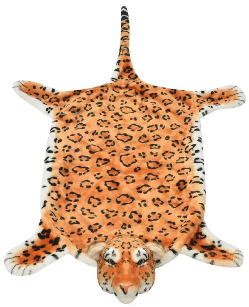 80170 vidaXL Plyšový koberec leopard 139 cm hnědý
