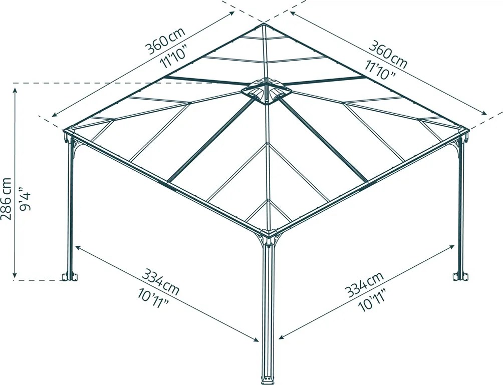Palram - Canopia Palermo 3600 - zahradní hliníkový altán